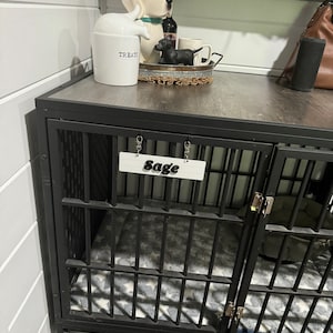 Personalized Crate Tag, Pet Crate Name Sign, Hello My Name is Hanging ...