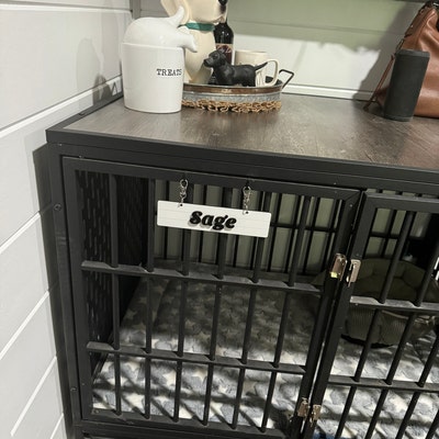 Personalized Crate Tag, Pet Crate Name Sign, Hello My Name is Hanging ...