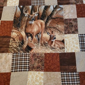 Fabric WHITETAIL BIG BUCK Fabric Panel New 100% - Etsy