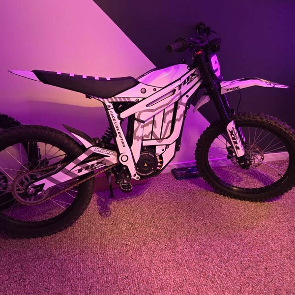 Surron Light Bee X Graphics Kit FOX RACE LINE Purple Black Decals ...