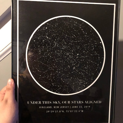 DIGITAL DOWNLOAD Custom Star Map, Constellation Chart, Map of the Night ...