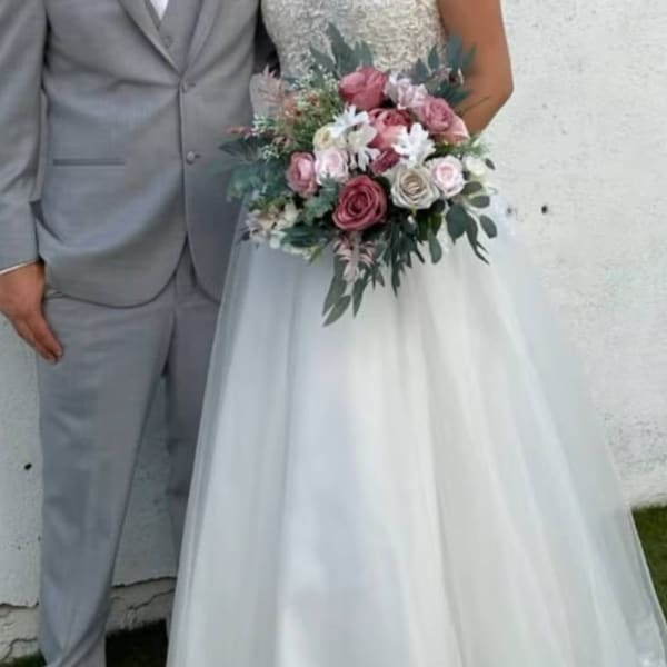 Wedding Bouquet, Dusty Rose Bridal Bouquet, Dusty Rose Wedding Bouquet ...