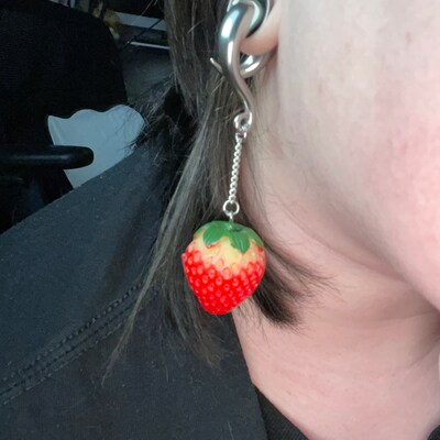 Strawberry Ear Weights / Ear Hangers 6g 2g 0g 00g 4mm Gauges,fruit - Etsy