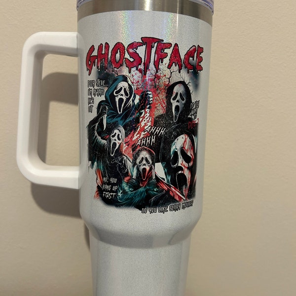 40oz Ghostface Tumbler, No You Hang Up, Scream Movie Tumbler, Horror ...