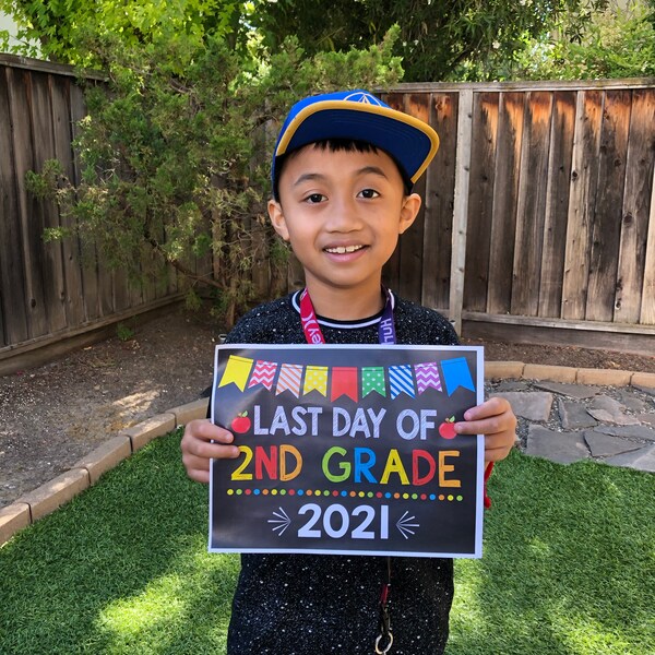 Last Day of 2nd Grade Sign INSTANT DOWNLOAD Photo Prop Last Day of ...