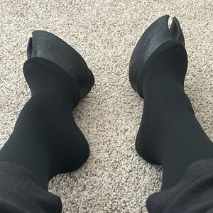 BLACK Creature Feet Unisex Cloven Hoof Shoes With Thigh High Leggings ...