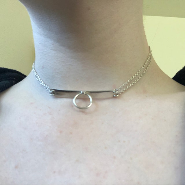 Sterling Silver Slave Collar O Ring Necklace - Etsy Sterling Silver Slave Collar O Ring Necklace - Etsy