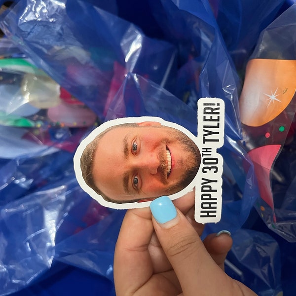 Custom Face Stickers, Personalized Stickers, Custom Party Favors, 30th ...