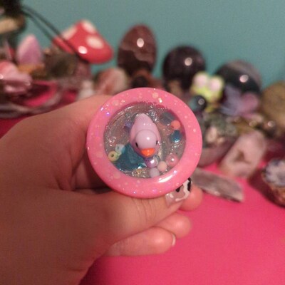 Customizable Swimming Rubber Duck Accessories Grip Resin Shaker Charm ...