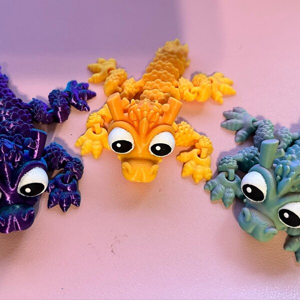 Mini Dragon Straw Topper: 3D Printed Fidget Toy for 10mm Straws - Etsy