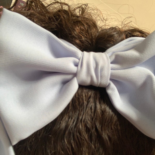 Chiffon Hair Bow Blue Bow With Pointed Tail Accessory for Girl Medium ...