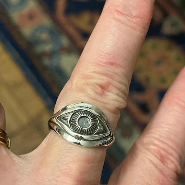 Eye Ring - 925 Sterling Silver Jewelry - Silver Human Eye Ring - Evil ...