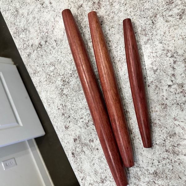 Handmade Tapered Rolling Pin | French Style | Walnut | Purple Heart ...