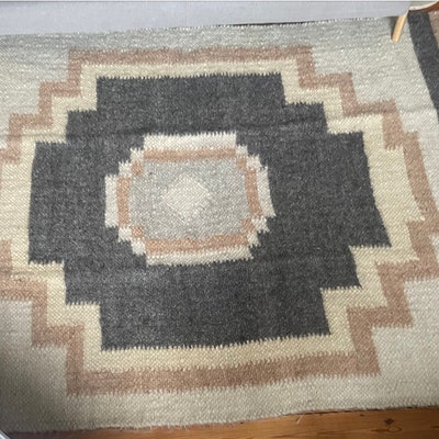 Swiss Grey Woven Rug Scandinavian Area Rug Wool Blanket Personilized ...