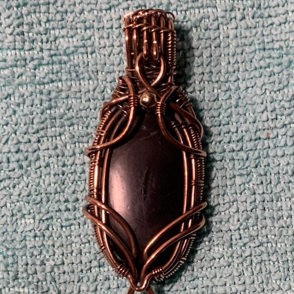 Red Flash Labradorite Gemstone Pendant Copper Wire Wrapped Pendant ...