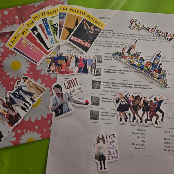 Broadway Playbill Inspired Sticker Pack Waterproof Including Hamilton ...