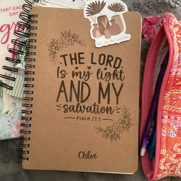 Personalized Laser Engraved Notebook Journal, Encouraging Faith Journal ...