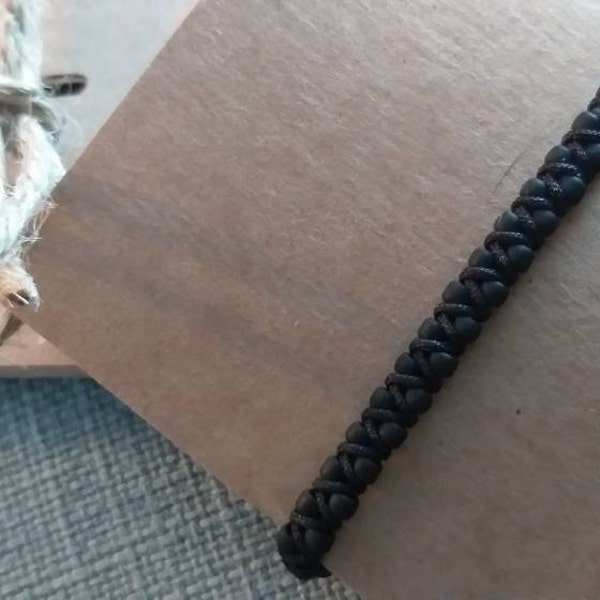 Black Macrame Bracelet for Men, Men's Bracelet With Toho Beads ...