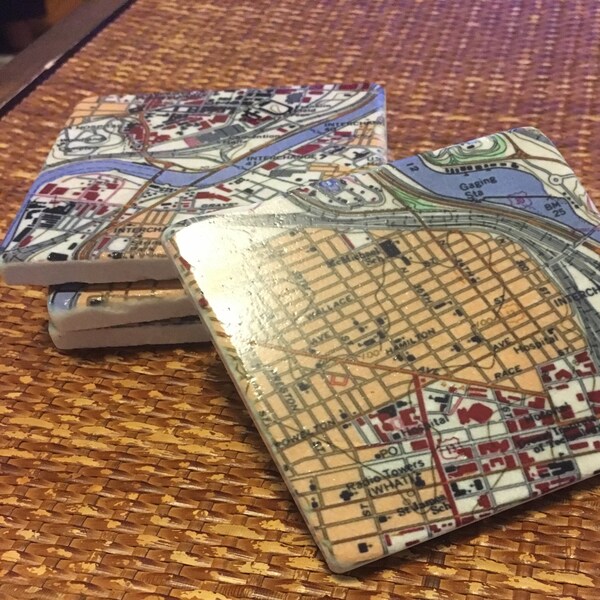 Philadelphia Map Coasters - Etsy