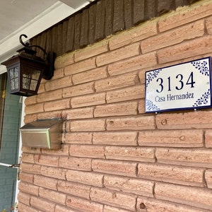 Blue House Number Signs Spanish House Number Plaque Hand | Etsy