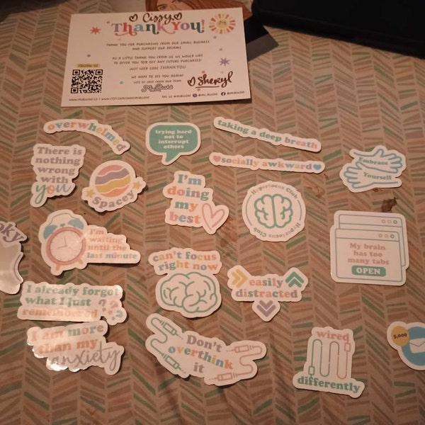 ADHD Club Stickers | ADHD Sticker Pack | Vinyl Sticker | Phone Sticker ...