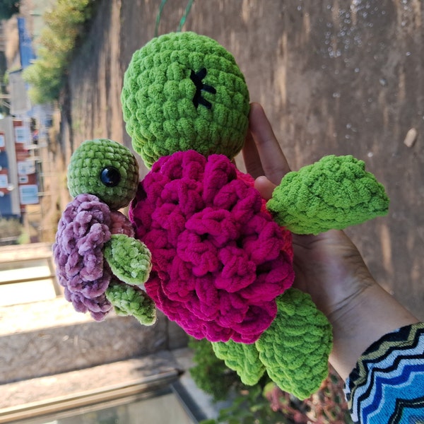 No Sew Rose Turtle Pattern- Crochet Daisy Turtle- Crochet Turtle ...