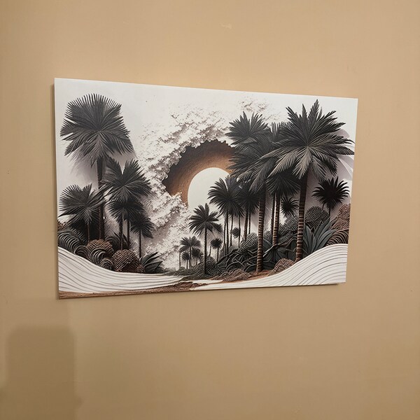 Ocean Waves Wall Art - Open Backed Stretched Canvas Print, Matte Canvas ...