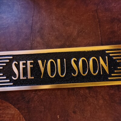 Art Deco Personalized Door Sign. Unique Handmade Metal Sign in Brass or ...