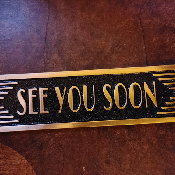 Art Deco Personalized Door Sign. Unique Handmade Metal Sign in Brass or ...