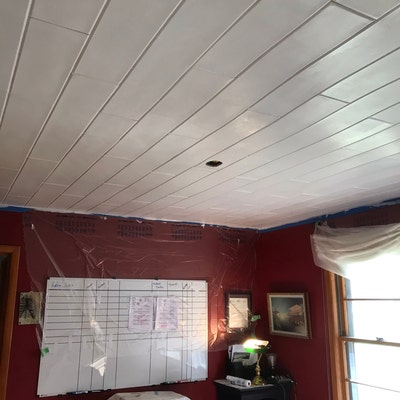 Sample of Styrofoam Ceiling Tile Cover Popcorn Ceiling. Easy DIY ...