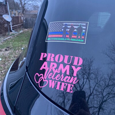 Proud Army Veteran Wife Decal Veteran Wife Decal Army Wife Decal Proud ...