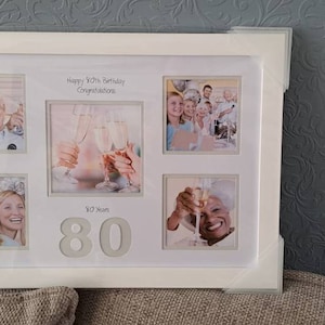 80th Photo Frame Word 80th Birthday Photo Frame Special Gift Two Box ...