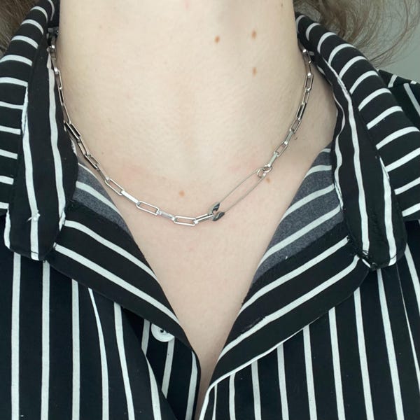 Guillotine Necklace, Lariat Necklace, Punk Necklace, Chunky Chain ...