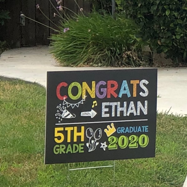 5th Grade Graduate Lawn Sign Class of 2024 Yard Sign Including Stakes ...