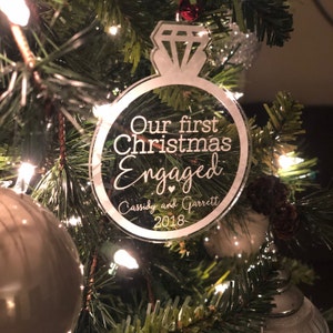 Our First Christmas Engaged Ornament Personalized | Etsy