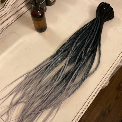 Set of Thin Synthetic Dreads Black and Ombre Dark Blue Space Dreads ...