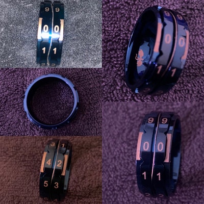 2d6-sided with Pips Dice Random Number Spinner Ring Black - Etsy