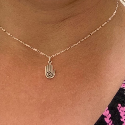 Silver Healing Hand Necklace Sterling Silver Healing Hand Charm on a ...