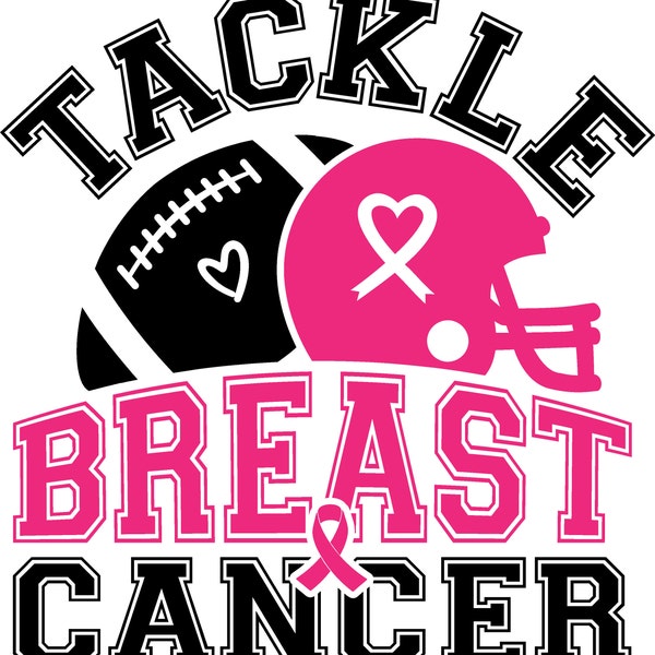 Tackle Breast Cancer Football Svg, Breast Cancer Awareness SVG & PNG ...