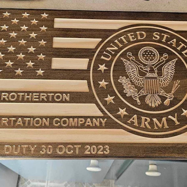 Personalized Wood Engraved Military Wall Plaques, Army, Navy, Coast ...