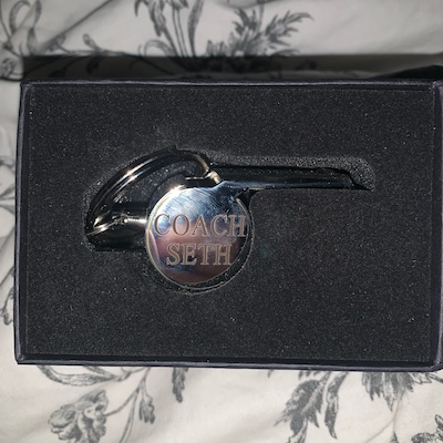 Personalized Coach Whistle Keychain, Custom Engraved Whistle Keychain ...