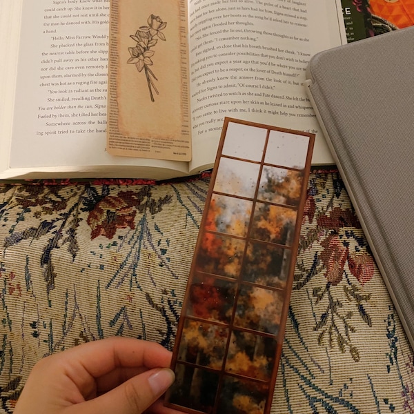 Rainy Autumn Window Bookmark - Etsy