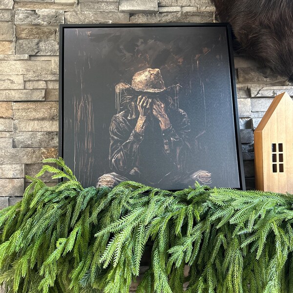 Abstract Cowboy Framed Print Modern Western Wall Art Cowboy Cowgirl ...