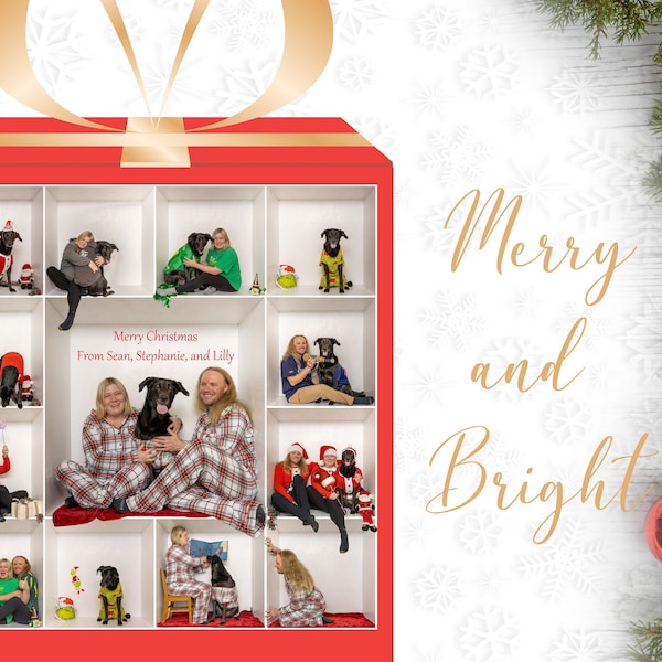 Christmas Tree Cardboard in the Box CANVA and PHOTOSHOP Template PHOTO ...