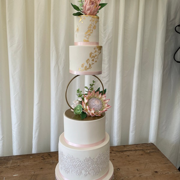 PROPSECURE HOOP Tier Cake Separator - Gold Ring Cake Spacer - Black ...