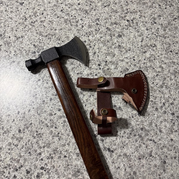 Custom Handcrafted Viking Axe With Ash Wood Handle Carbon Steel ...