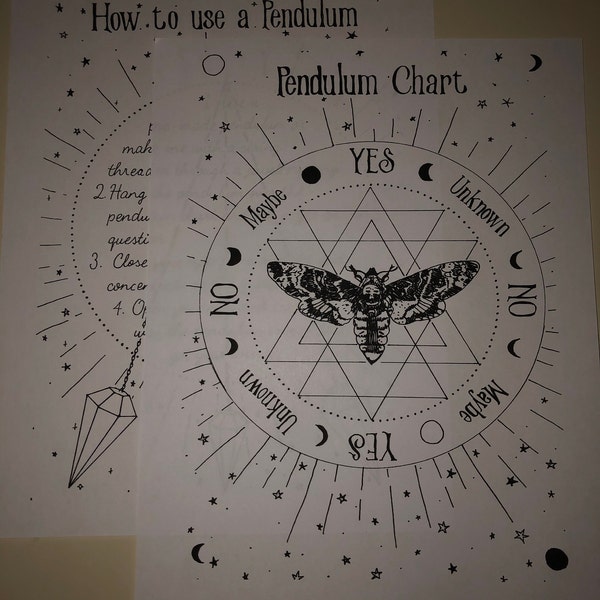 Pendulum Chart, Witchcraft Tools, Book of Shadows Pages - Etsy