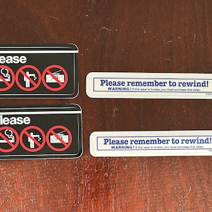 Please Remember to Rewind Blockbuster Video Rental VHS Vinyl Die-cut ...