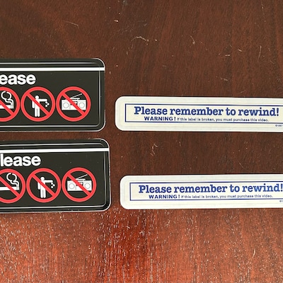 Please Remember to Rewind Blockbuster Video Rental VHS Vinyl Die-cut ...