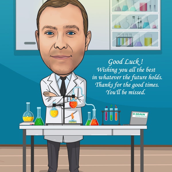 Drawing Doctor Cartoon Portrait, Caricature Drawing : Graduation Gift ...